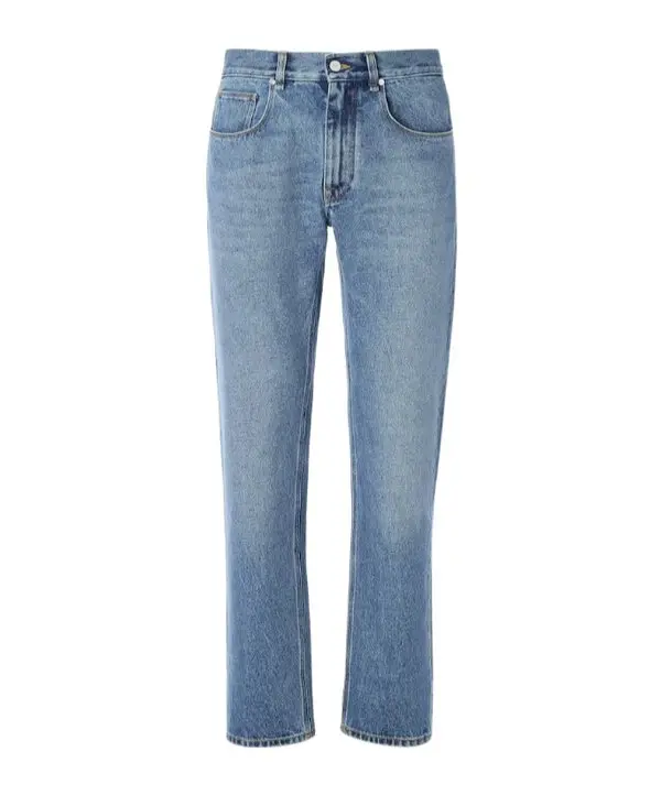 Fendi Light Wash Straight Leg Jeans - Blue