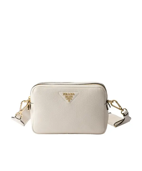 Prada Small Leather Shoulder Bag - White