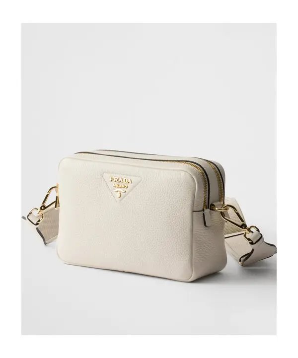 Prada Small Leather Shoulder Bag - White