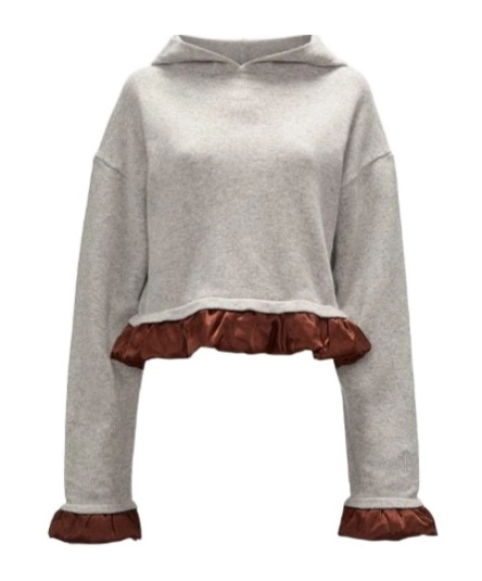 J.W.ANDERSON Satin-trimmed Cropped Hoodie