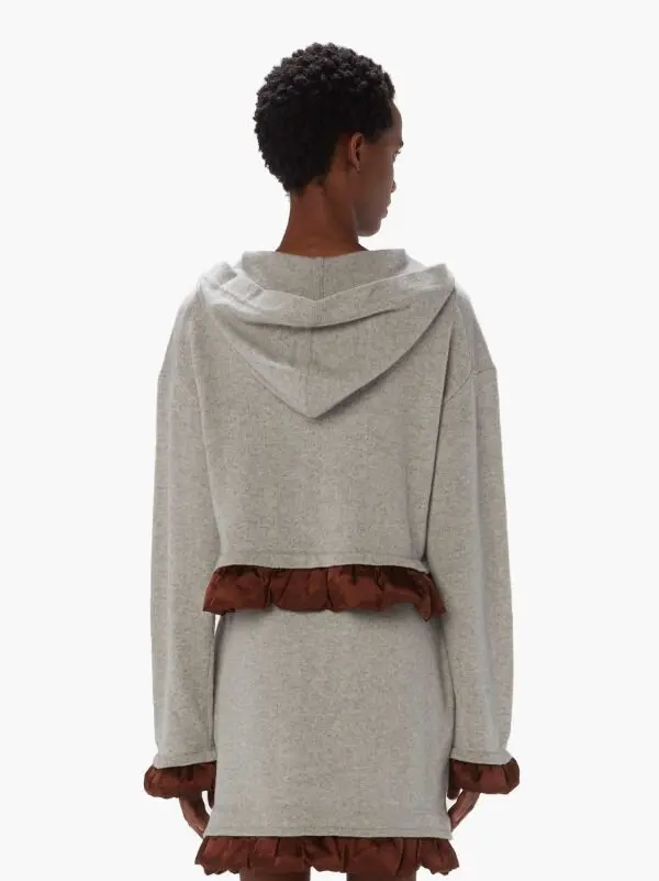 J.W.ANDERSON Satin-trimmed Cropped Hoodie