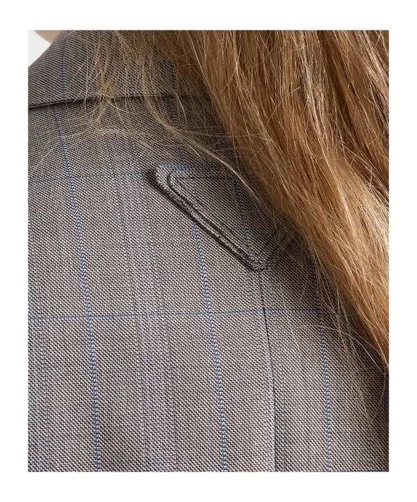 Prada Single-breasted Checked Grisaille Jacket