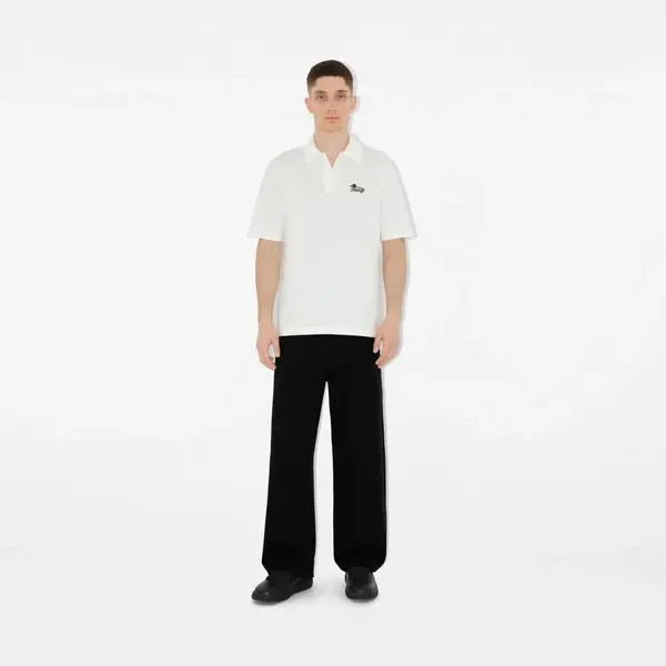 Burberry Logo-patch Cotton Polo Shirt