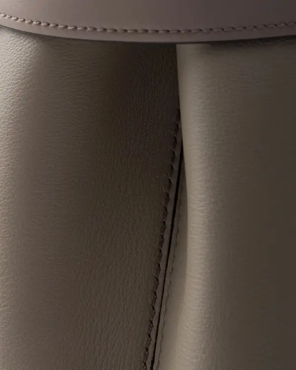 Prada Buckle Large Leather Handbag With Belt - Muddy Gray
