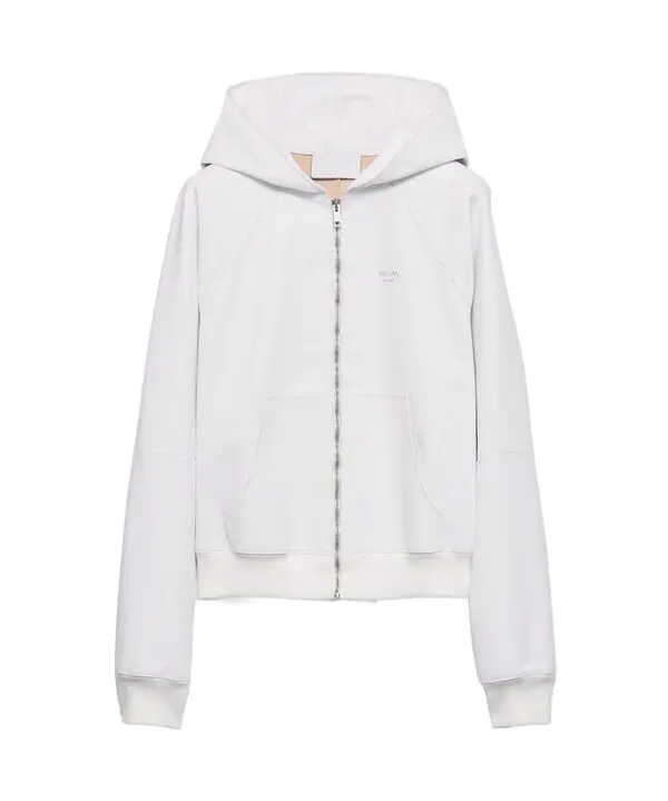 Prada Leather Zip-up Hoodie