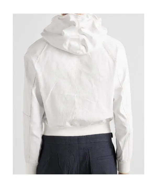 Prada Leather Zip-up Hoodie