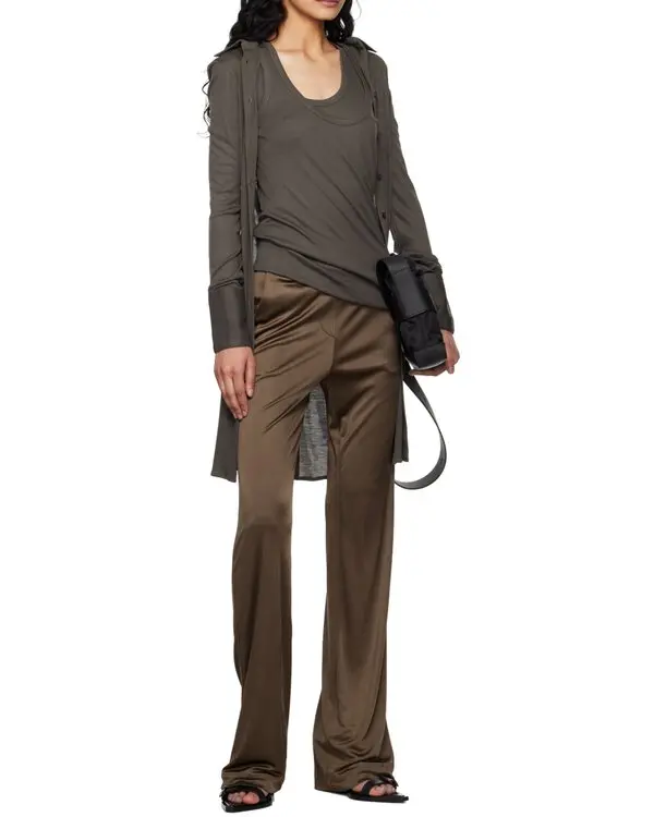 Helmut Lang Satin Finish Flared Trousers