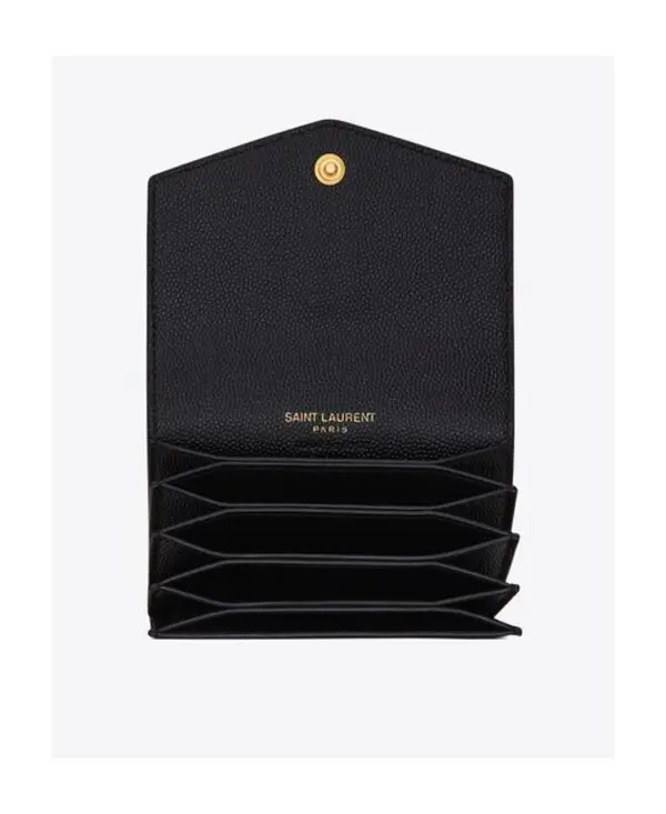 Saint Laurent Logo Plaque Snap Wallet
