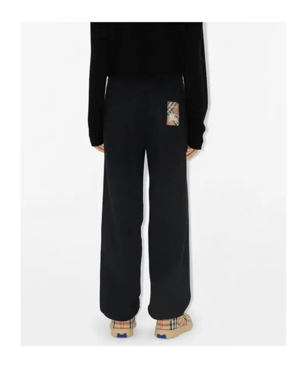 Burberry Check Label Cotton Jogging Pants