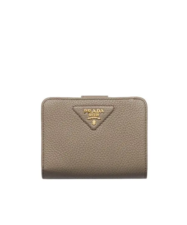 Prada Small Leather Wallet - Gray