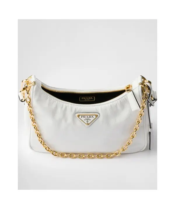 Prada Re-edition Mini Patent Leather Bag - White