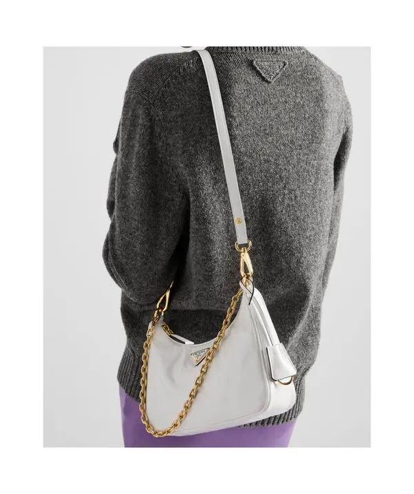 Prada Re-edition Mini Patent Leather Bag - White