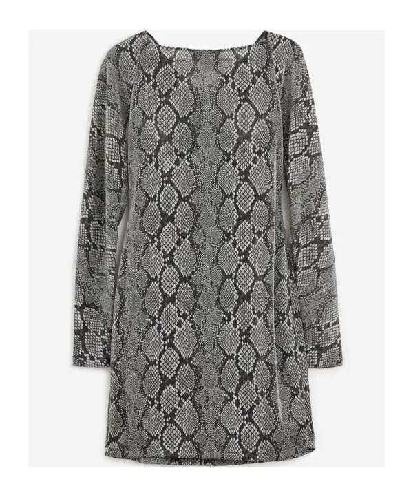 Coperni Twisted Hollow Dress With Animal Print - Gray