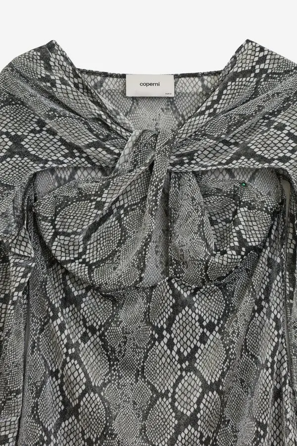 Coperni Twisted Hollow Dress With Animal Print - Gray