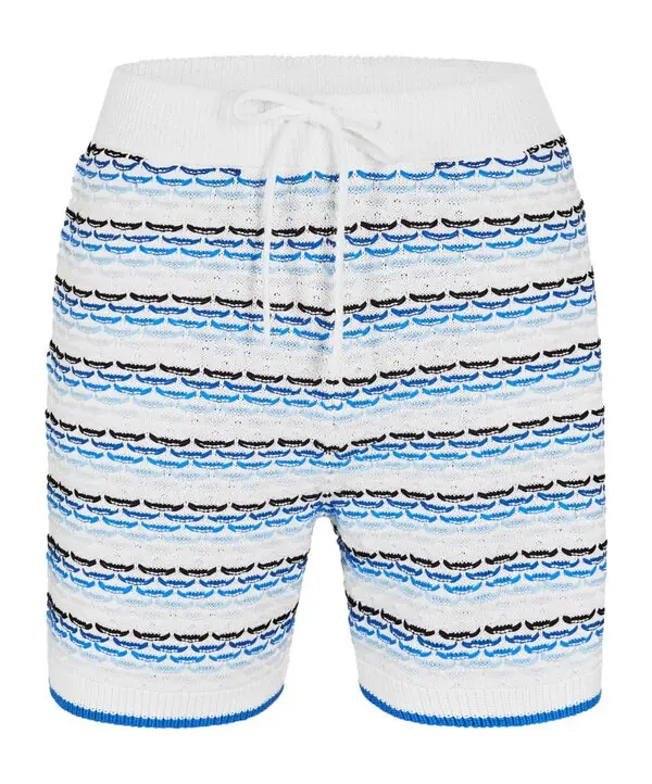 Casablanca Logo Patch Knit Shorts - White