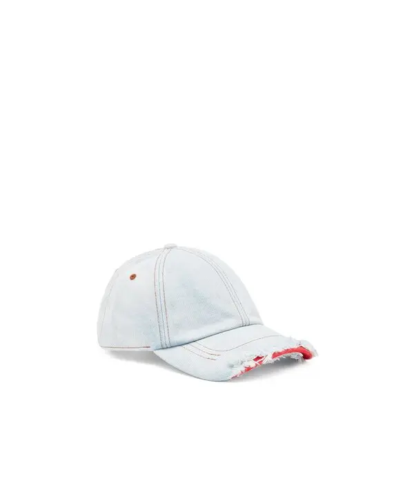 DIESEL® Distressed Denim Cap - White