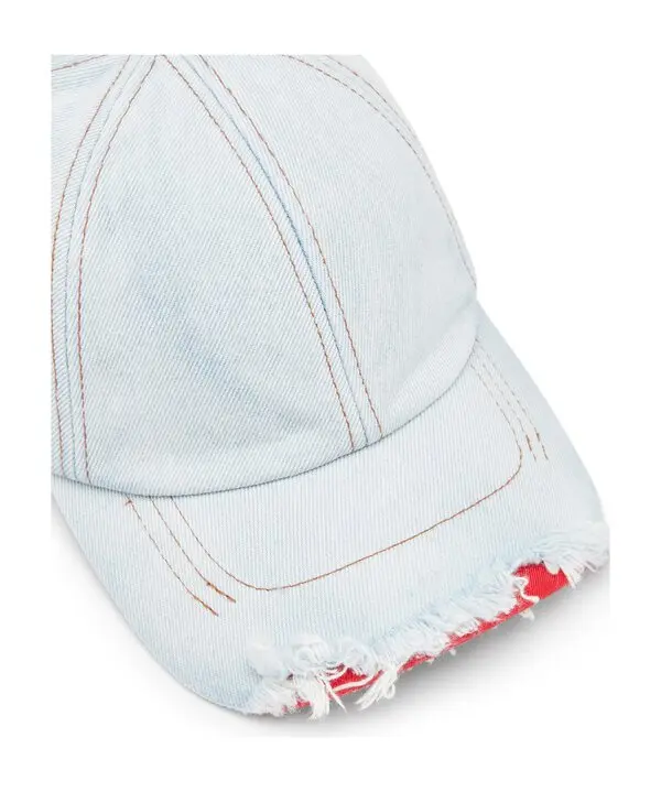 DIESEL® Distressed Denim Cap - White