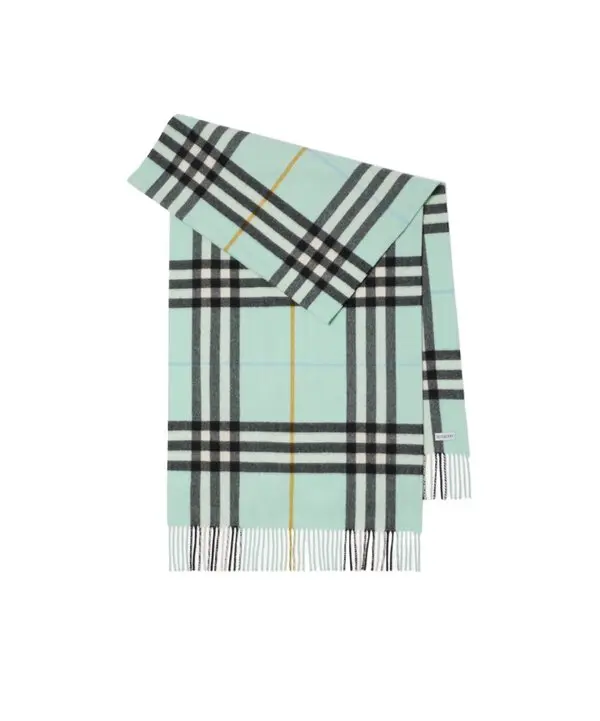 Burberry Wide-check Cashmere Scarf - Mint