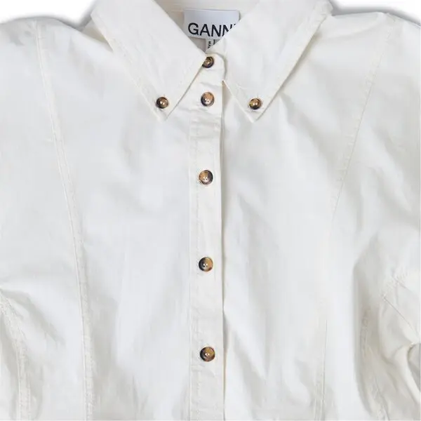 GANNI Peplum Shirt With Flared Hem