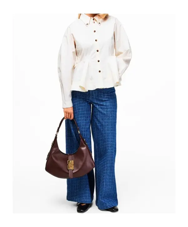 GANNI Peplum Shirt With Flared Hem
