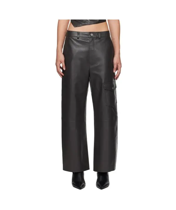 Nanushka Cargo Pocket Leather Trousers