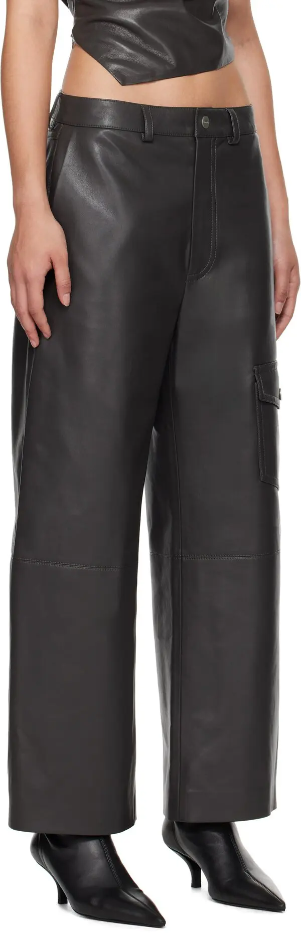 Nanushka Cargo Pocket Leather Trousers