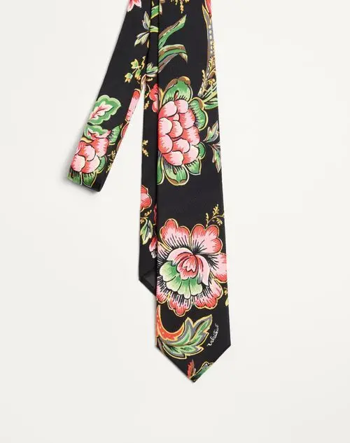 Valentino Garavani Floral-pattern Silk Tie