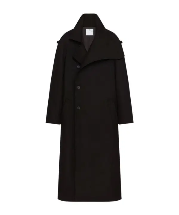 COURREGES Double-breasted Wool Trench Coat