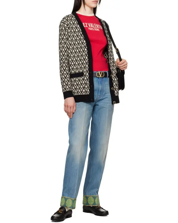 Valentino Garavani Monogram V-neck Button-up Cardigan