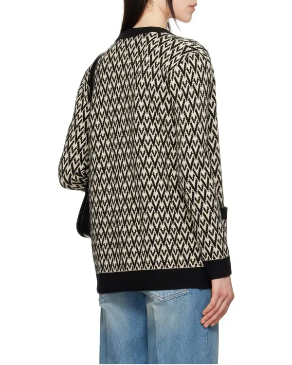 Valentino Garavani Monogram V-neck Button-up Cardigan