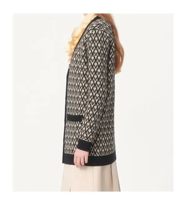 Valentino Garavani Monogram V-neck Button-up Cardigan