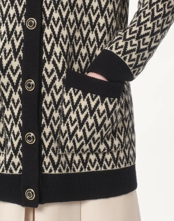 Valentino Garavani Monogram V-neck Button-up Cardigan
