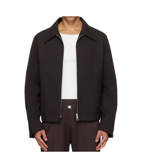 COURREGES Lapel Long Sleeve Zip Jacket