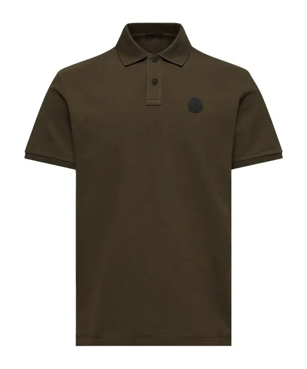 Moncler Logo Cotton Piquet Polo Shirt