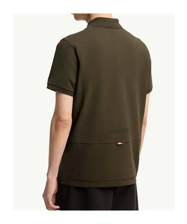 Moncler Logo Cotton Piquet Polo Shirt