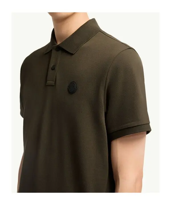 Moncler Logo Cotton Piquet Polo Shirt