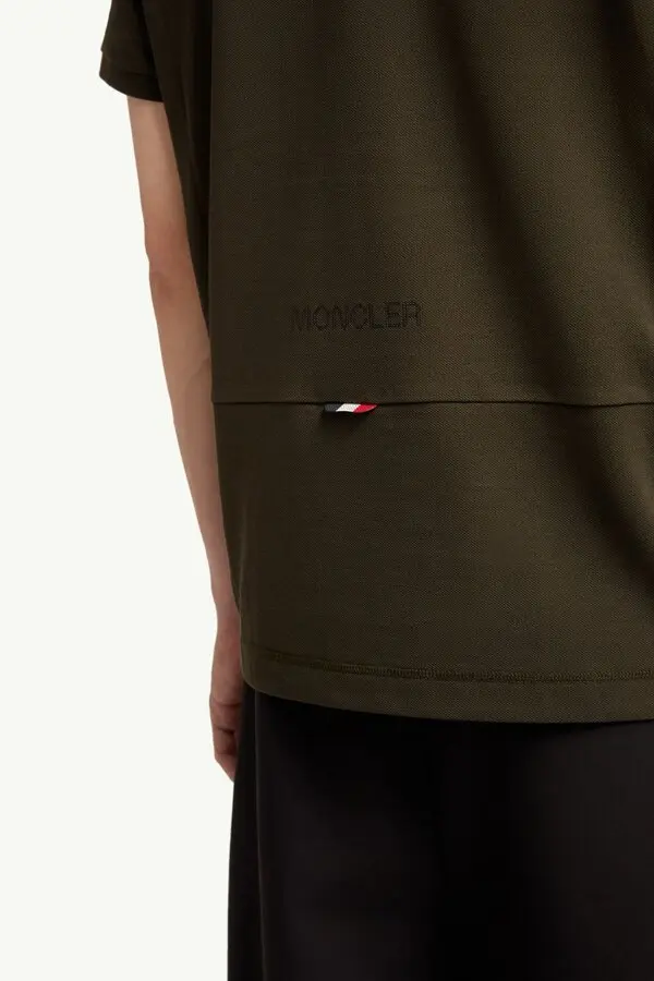 Moncler Logo Cotton Piquet Polo Shirt