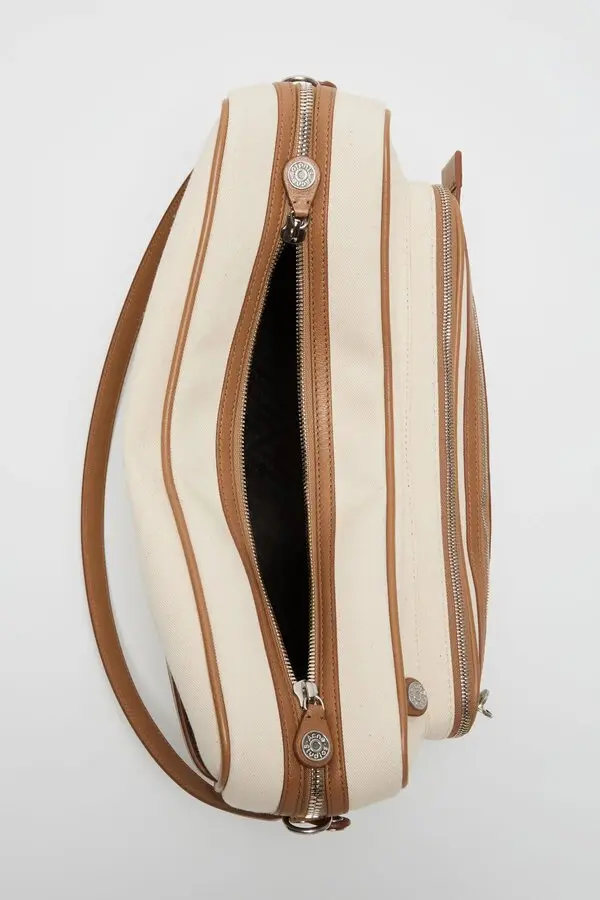 Acne Studios Camera Canvas Bag With Leather Trim - Nude
