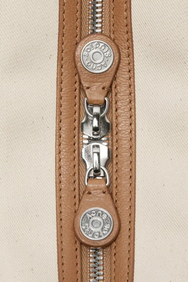 Acne Studios Camera Canvas Bag With Leather Trim - Nude