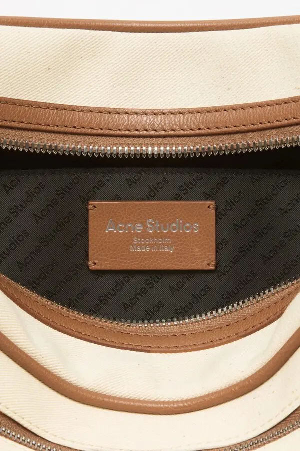 Acne Studios Camera Canvas Bag With Leather Trim - Nude
