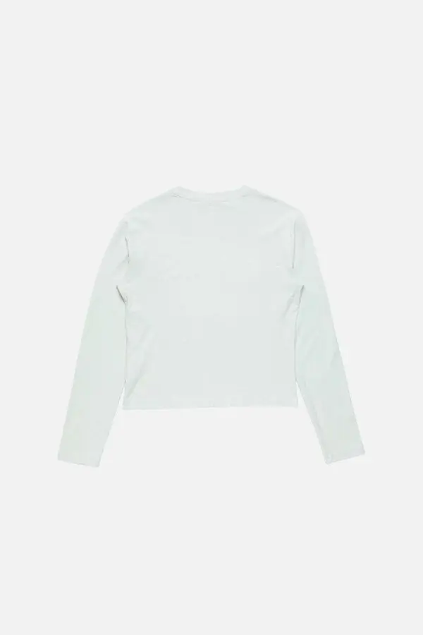 Acne Studios Long Sleeve Distressed Logo T-shirt - Light Mint