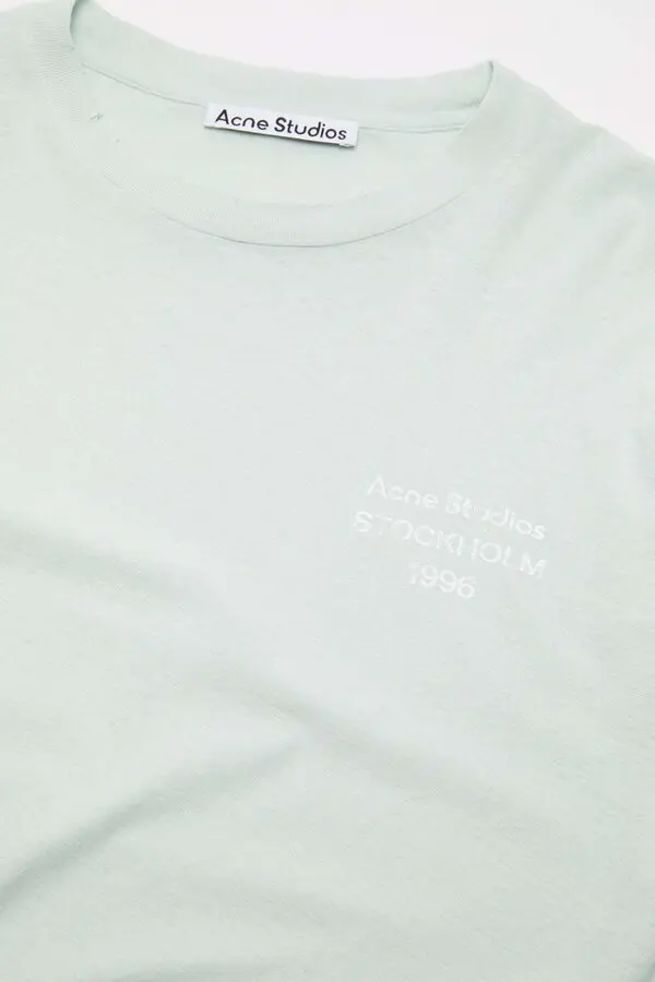 Acne Studios Long Sleeve Distressed Logo T-shirt - Light Mint