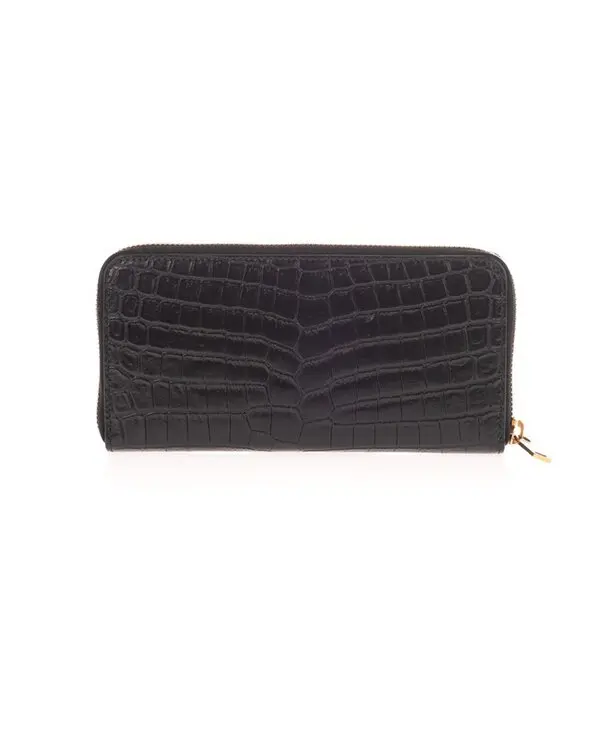 Saint Laurent Crocodile Effect Logo Wallet