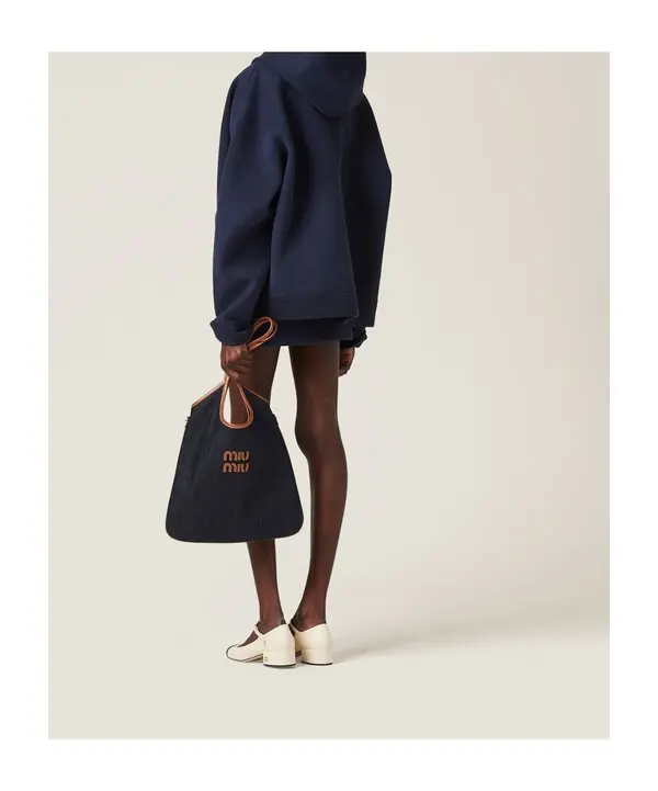 Miu Miu Embroidered Logo Zip-up Hooded Jacket