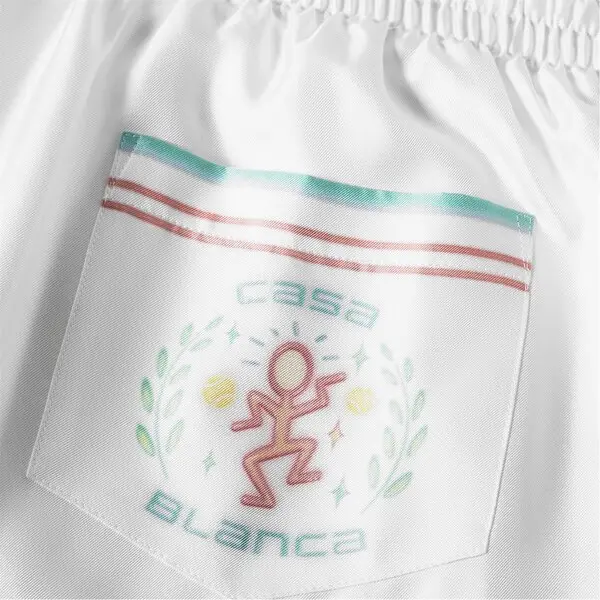 Casablanca Elastic Drawstring Logo Pattern Shorts