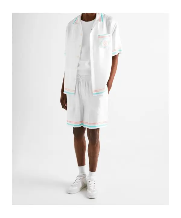 Casablanca Elastic Drawstring Logo Pattern Shorts