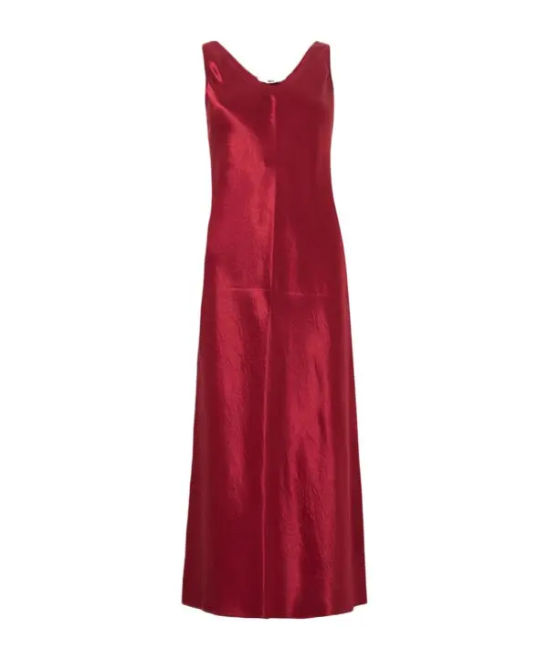 Max Mara Satin-finish Sleeveless Midi Dress