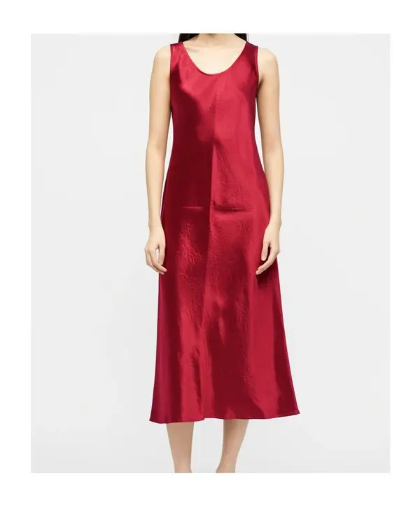 Max Mara Satin-finish Sleeveless Midi Dress