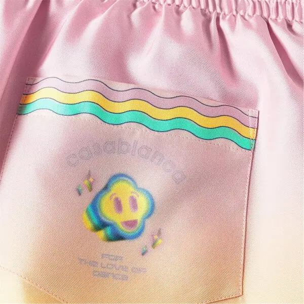 Casablanca Gradient Wave Print Drawstring Shorts