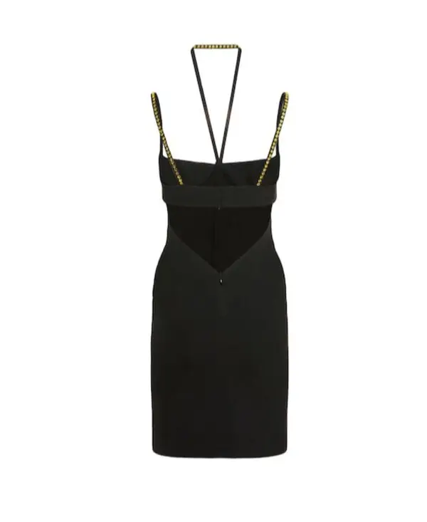 Attico Crystal Crepe Mini Dress